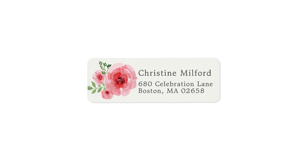 Classy Classic Pink Floral Return Address Label | Zazzle