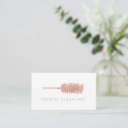 Classy Cleaning Service Duster Blush White Business Card | Zazzle