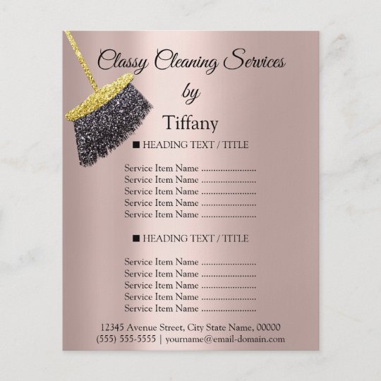 Classy Cleaning Services House Keeping Maid Price Flyer | Zazzle.com