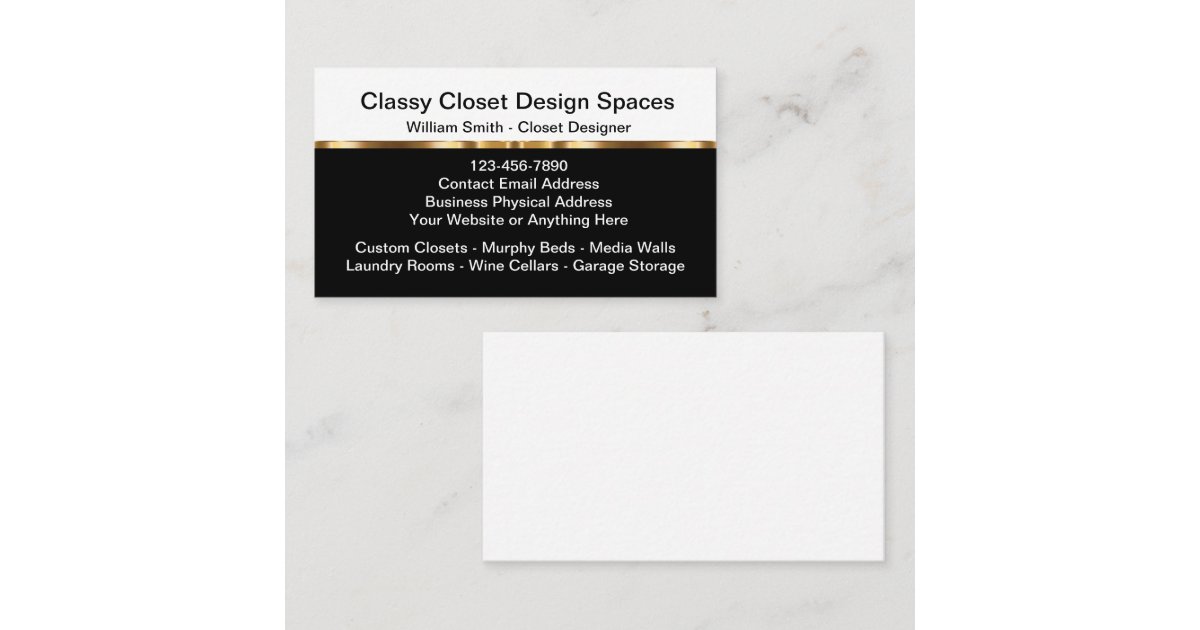 Classy Closet Design Business Cards | Zazzle
