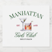 Classy Cocktails Green & Red Girl's Club Liquor Bottle Label | Zazzle