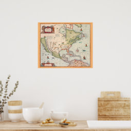 Classy Colorful Vintage Pictorial Map of America Poster | Zazzle