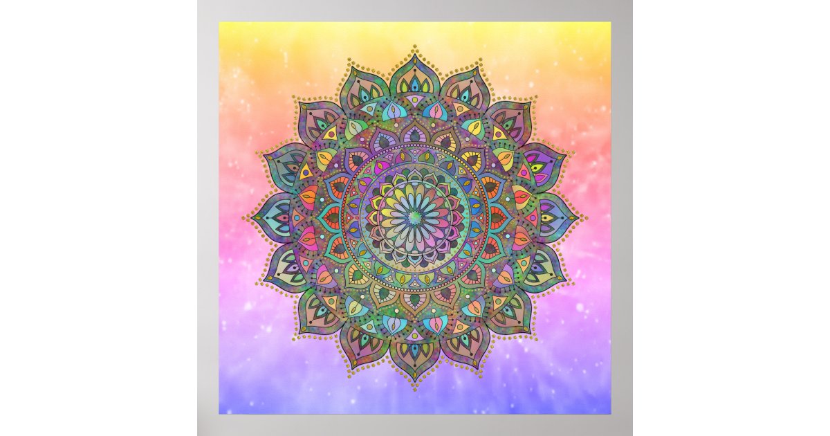 Classy Colorfully Mandala India Style 1 Poster | Zazzle