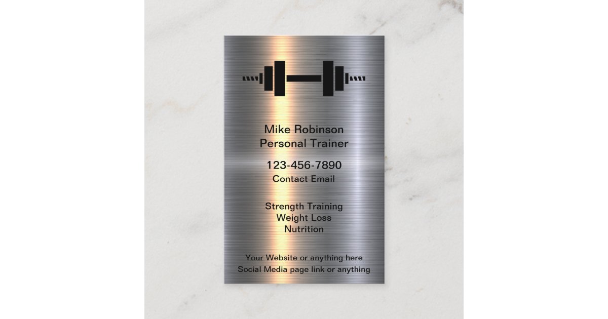 Classy Cool Personal Trainer Business Cards | Zazzle