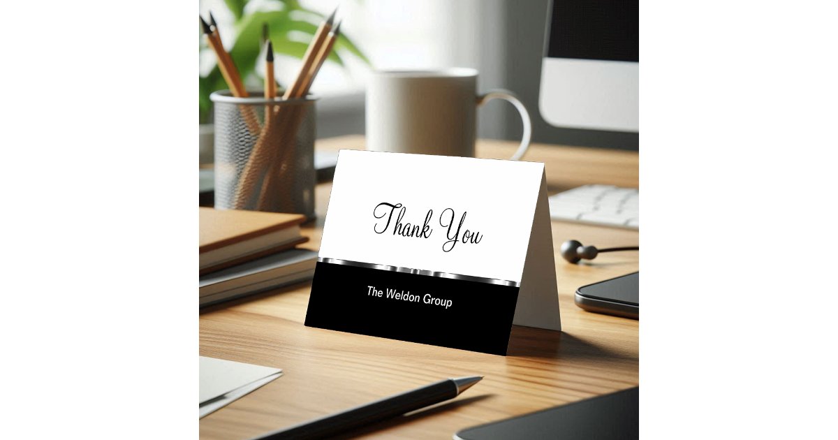 Classy Corporate Thank You Cards Template | Zazzle