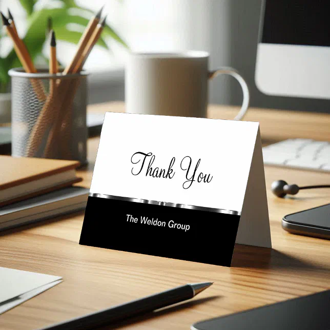Classy Corporate Thank You Cards Template | Zazzle