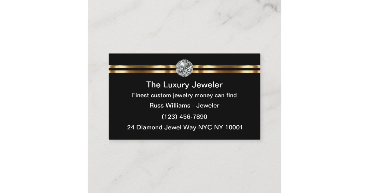 Classy Custom Jeweler Upscale Business Cards | Zazzle