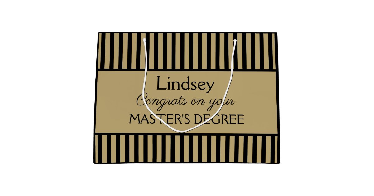 Classy! Custom master's degree gift bag | Zazzle