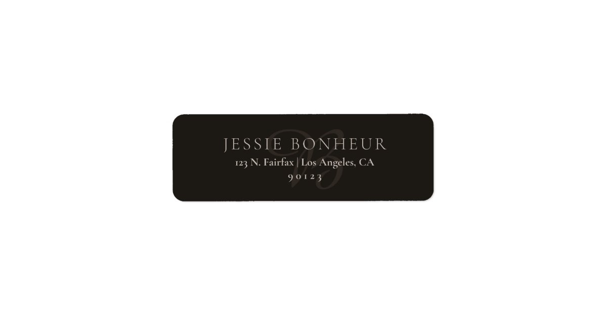 Classy Dark Brown Return Address Label | Zazzle