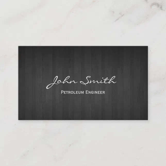 Classy Dark Wood Petroleum Engineer Business Card | Zazzle