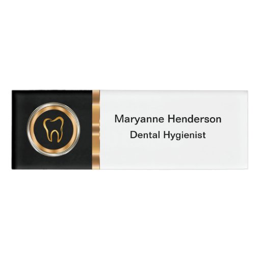Classy Dental Office Hygienist Staff Name Tag | Zazzle