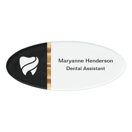 Classy Dental Office Staff Name Tag | Zazzle