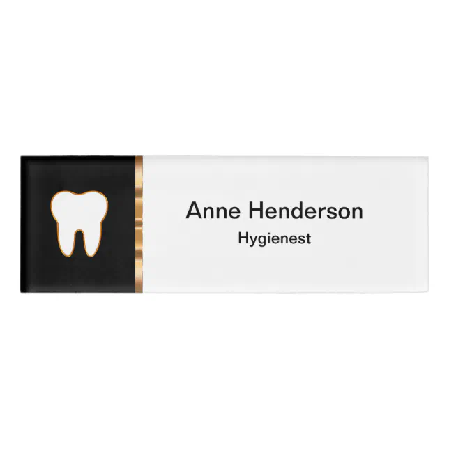 Classy Dentist Office Hygienist Name Tag | Zazzle
