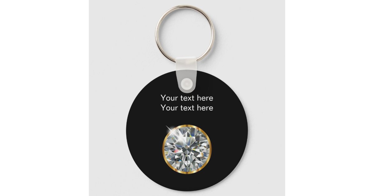 Classy Diamond Jewel Theme Keychain | Zazzle