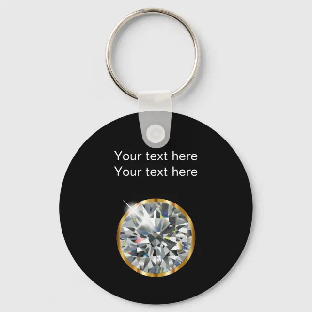 Classy Diamond Jewel Theme Keychain | Zazzle