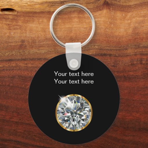 Classy Diamond Jewel Theme Keychain | Zazzle