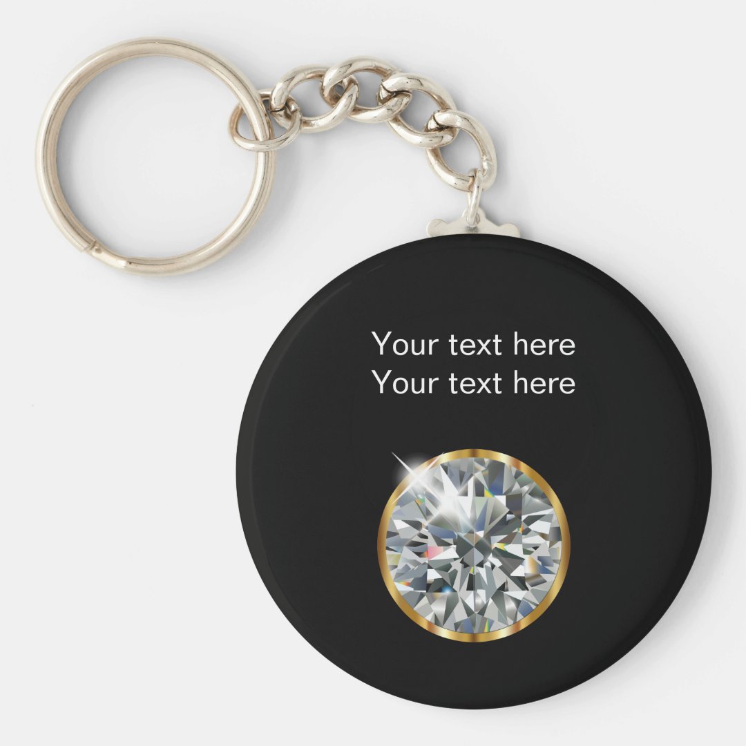 Classy Diamond Jewel Theme Keychain | Zazzle
