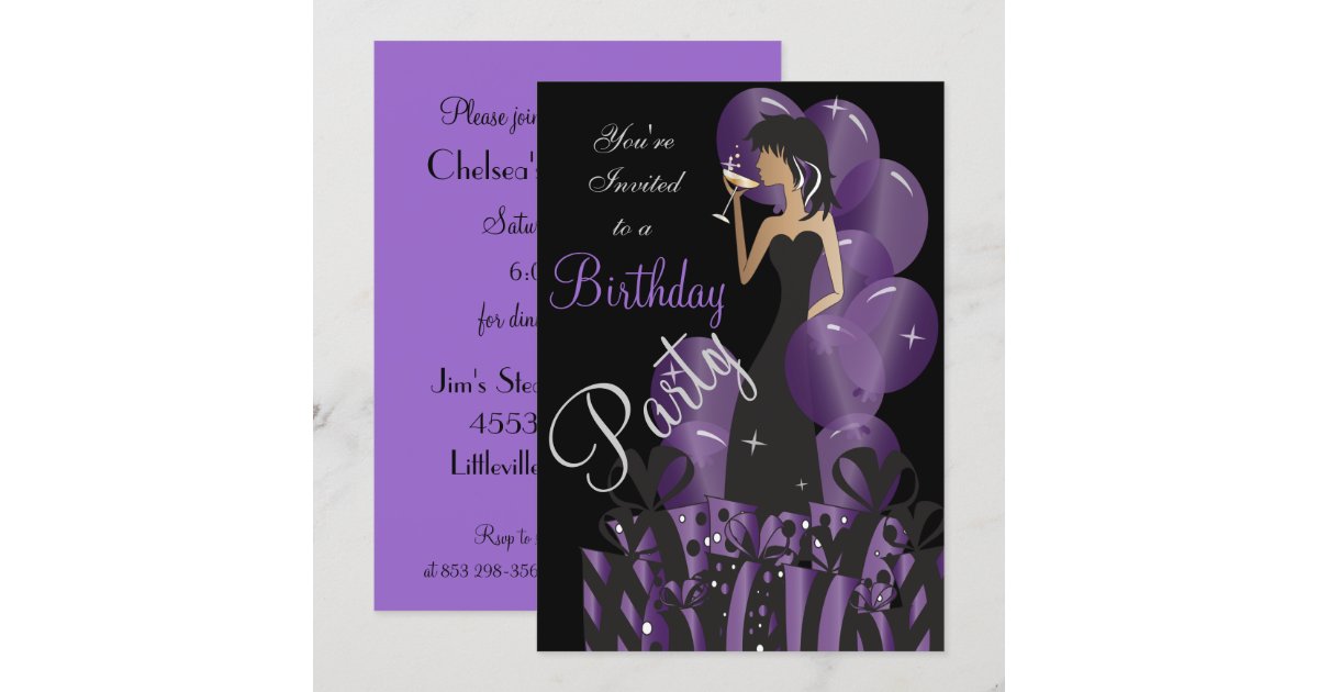 Classy Diva Girl's Cocktail Party Invitation | Zazzle