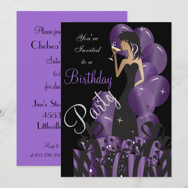 Classy Diva Girl's Cocktail Party Invitation | Zazzle