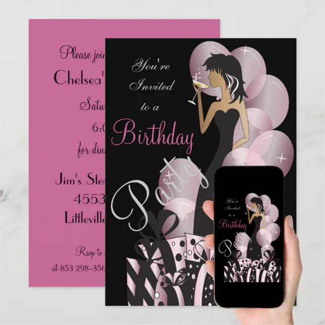 Classy Diva Party Girl Invitation | Zazzle