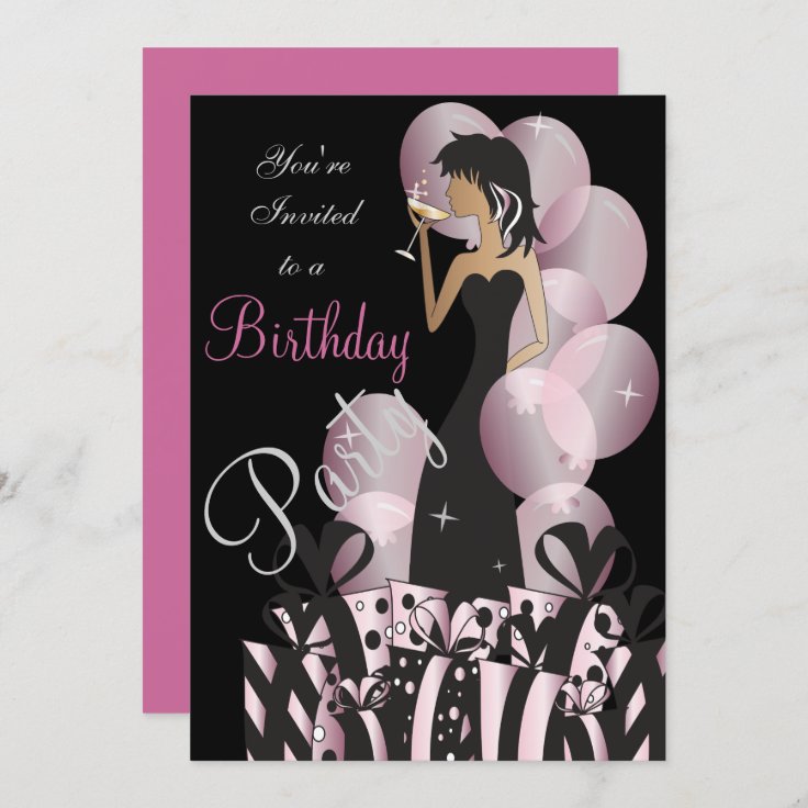 Classy Diva Party Girl Invitation | Zazzle