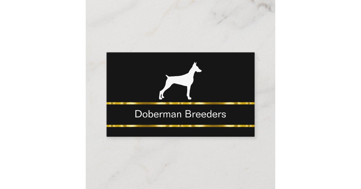 Classy Doberman Pinscher Dog Breeder Business Card | Zazzle