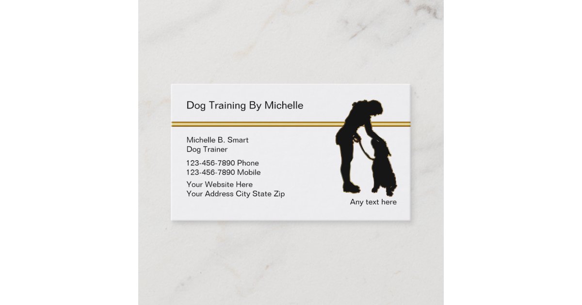Classy Dog Trainer Business Cards | Zazzle