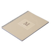 Classy Elegant Beige Custom Name Monogram Notebook | Zazzle
