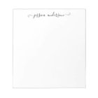 Classy Elegant Black Gray Feminine Girly Script Notepad | Zazzle