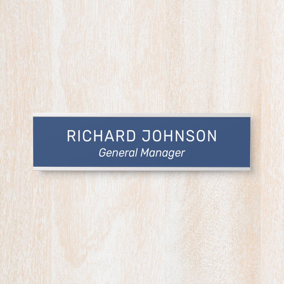 Classy Elegant Custom Name Title Employee Office Door Sign | Zazzle