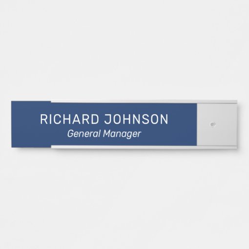 Classy Elegant Custom Name Title Employee Office Door Sign | Zazzle