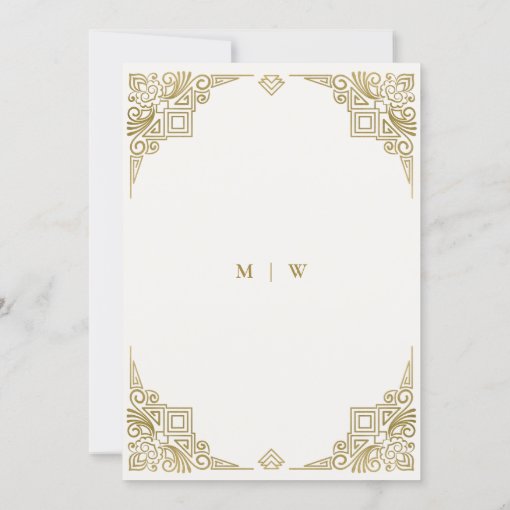 Classy Elegant Gold Art Deco Ornate Vow Renewal Invitation | Zazzle