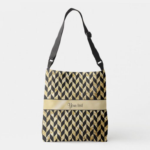 Classy Elegant Gold Chevrons Crossbody Bag | Zazzle