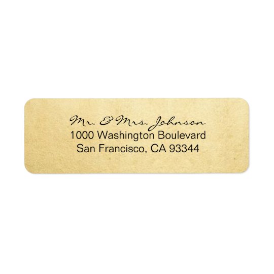 Classy Elegant Gold Foil Wedding Return Address Label | Zazzle.com