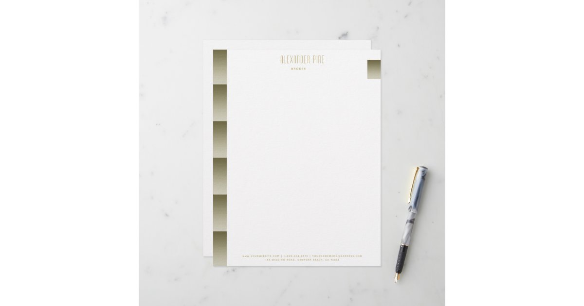 Classy Elegant Simple Gold Professional Business Letterhead | Zazzle
