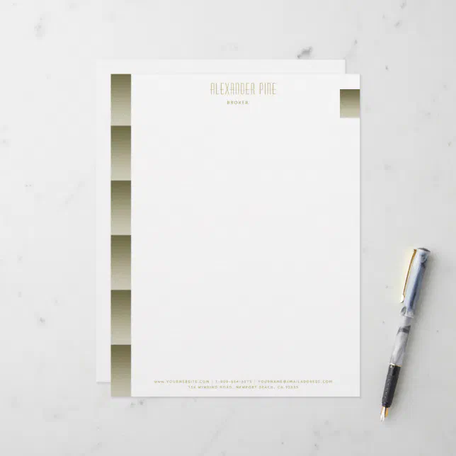 Classy Elegant Simple Gold Professional Business Letterhead | Zazzle