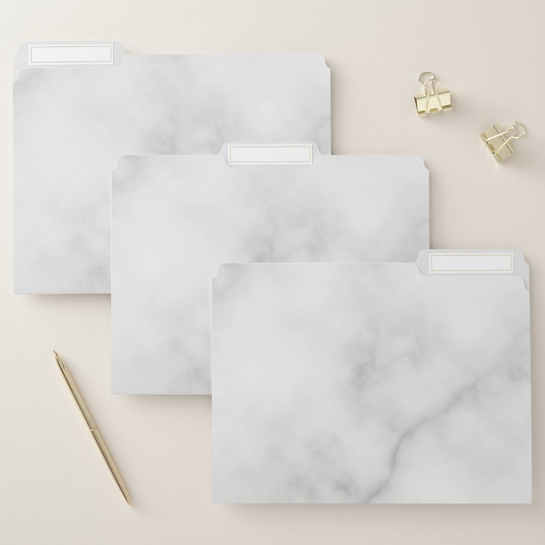 Classy Elegant White Marble Pattern File Folder | Zazzle