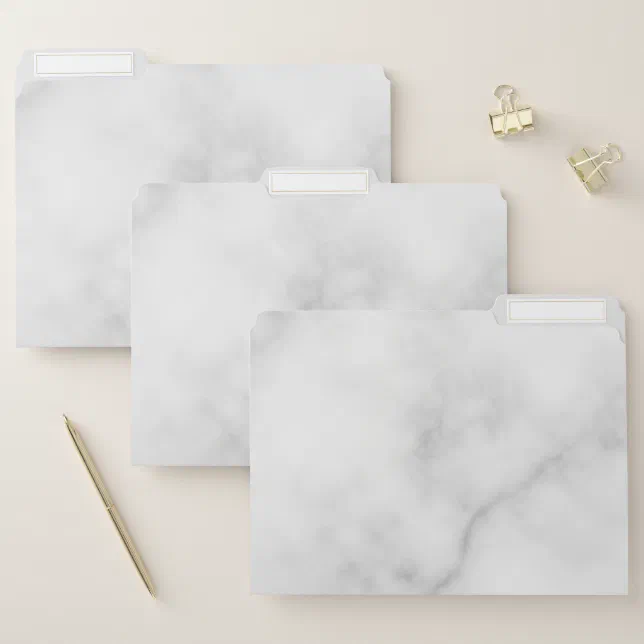 Classy Elegant White Marble Pattern File Folder | Zazzle