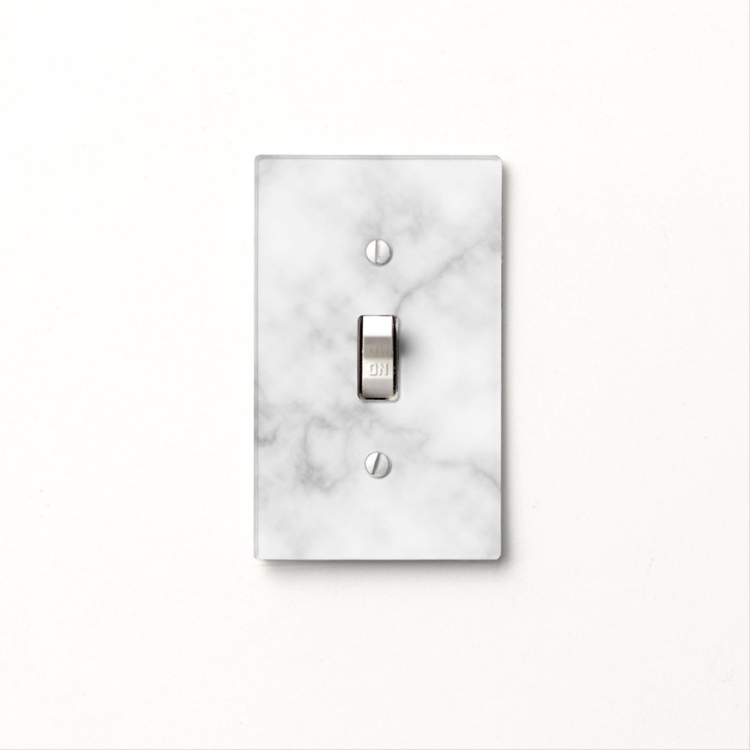 Classy Elegant White Marble Pattern Light Switch Cover | Zazzle