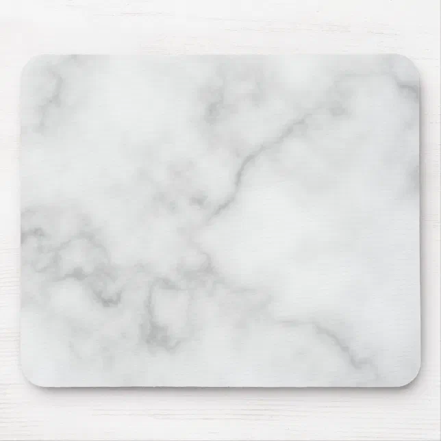 Classy Elegant White Marble Pattern Mouse Pad | Zazzle