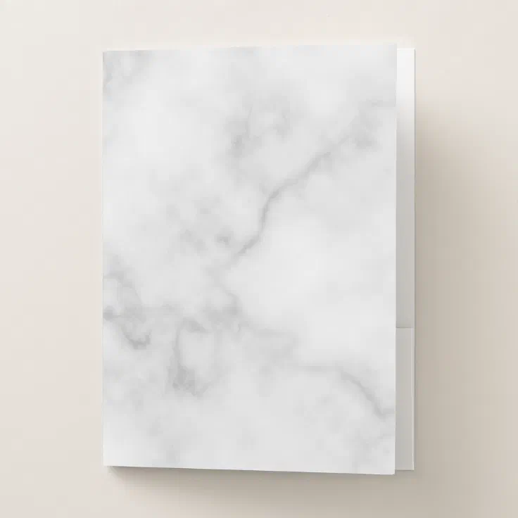Classy Elegant White Marble Pattern Pocket Folder | Zazzle