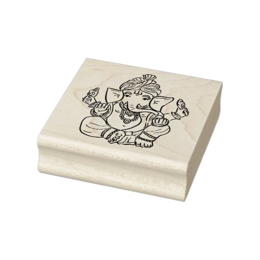Classy Ethnic Ganesha | Indian God Drawing Rubber Stamp | Zazzle