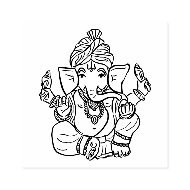 Classy Ethnic Ganesha | Indian God Drawing Rubber Stamp | Zazzle