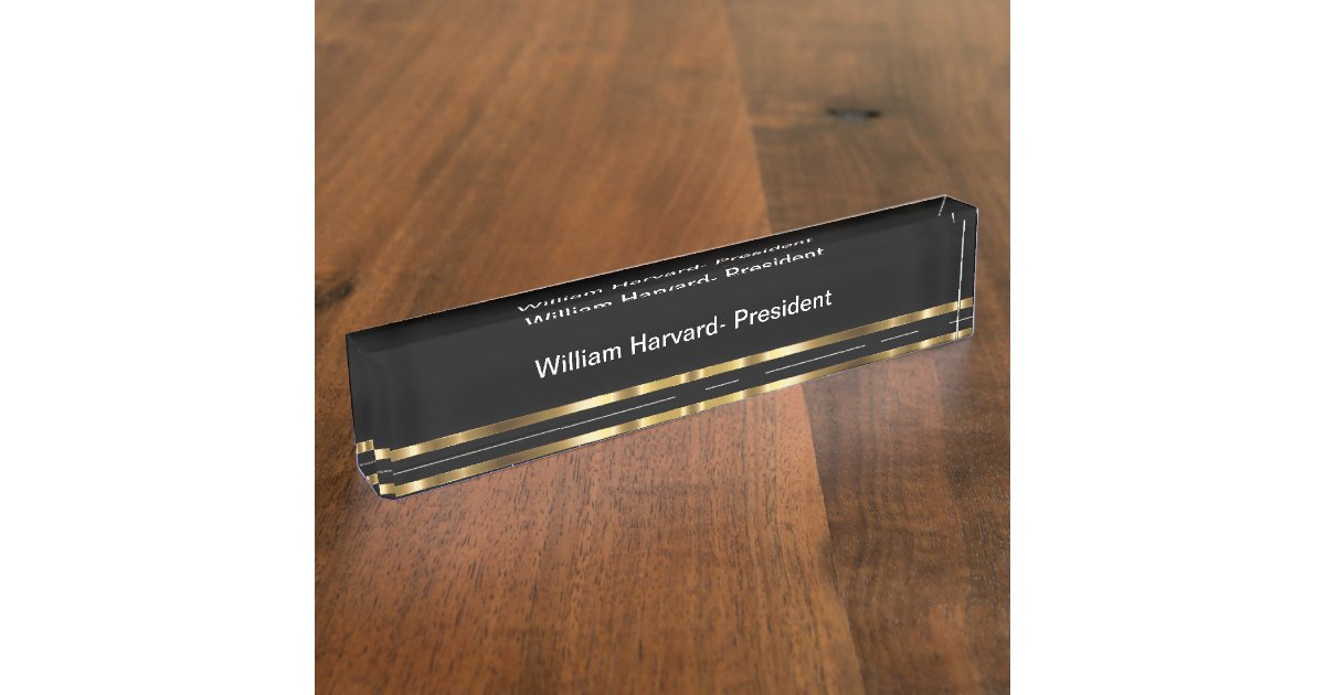 Classy Executive Company President Desk Plaque Desk Name Plate | Zazzle