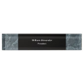 Classy Executive Monogram Stone Look Desk Name Plate | Zazzle