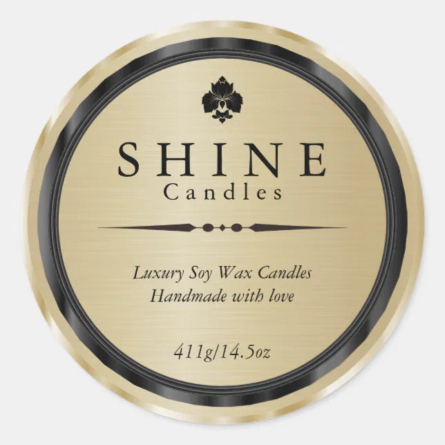 Classy Faux Gold and Black Labels | Zazzle