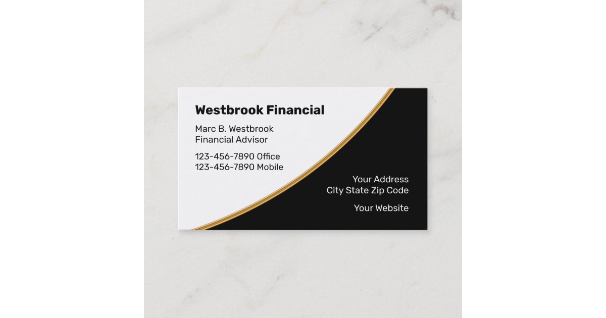 Classy Financial Services Business Card | Zazzle