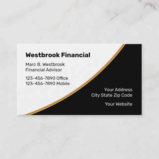 Classy Financial Services Business Card | Zazzle