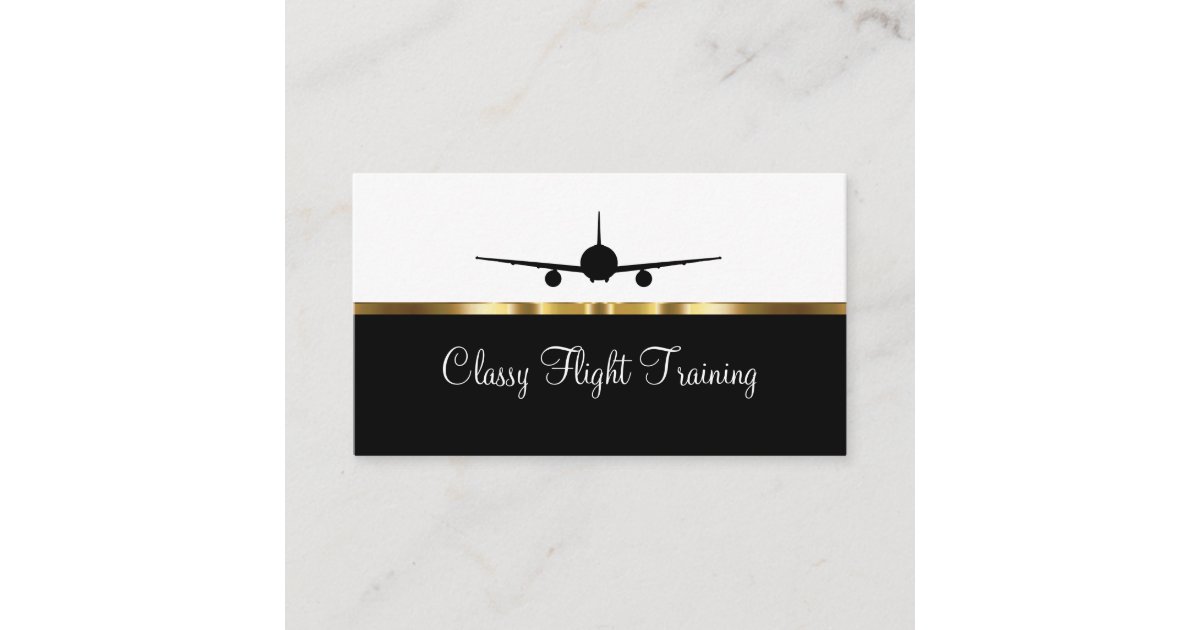 Classy Flight Training Service Business Card | Zazzle