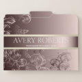 Classy Floral metallic rose gold File Folder | Zazzle
